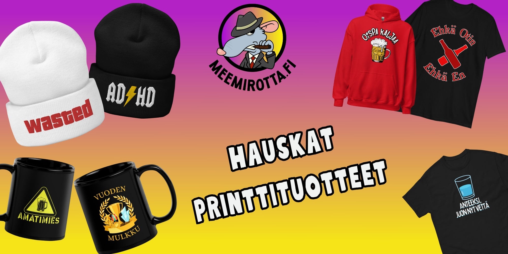 Hauskat paidat ja mukit - Hauskat vaatteet – Meemirotta